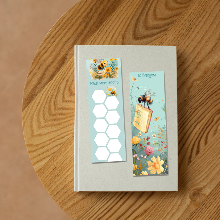 Printable Pastel Bee Bookmarks | Whimsical Bookmarks – Fonts n Fables